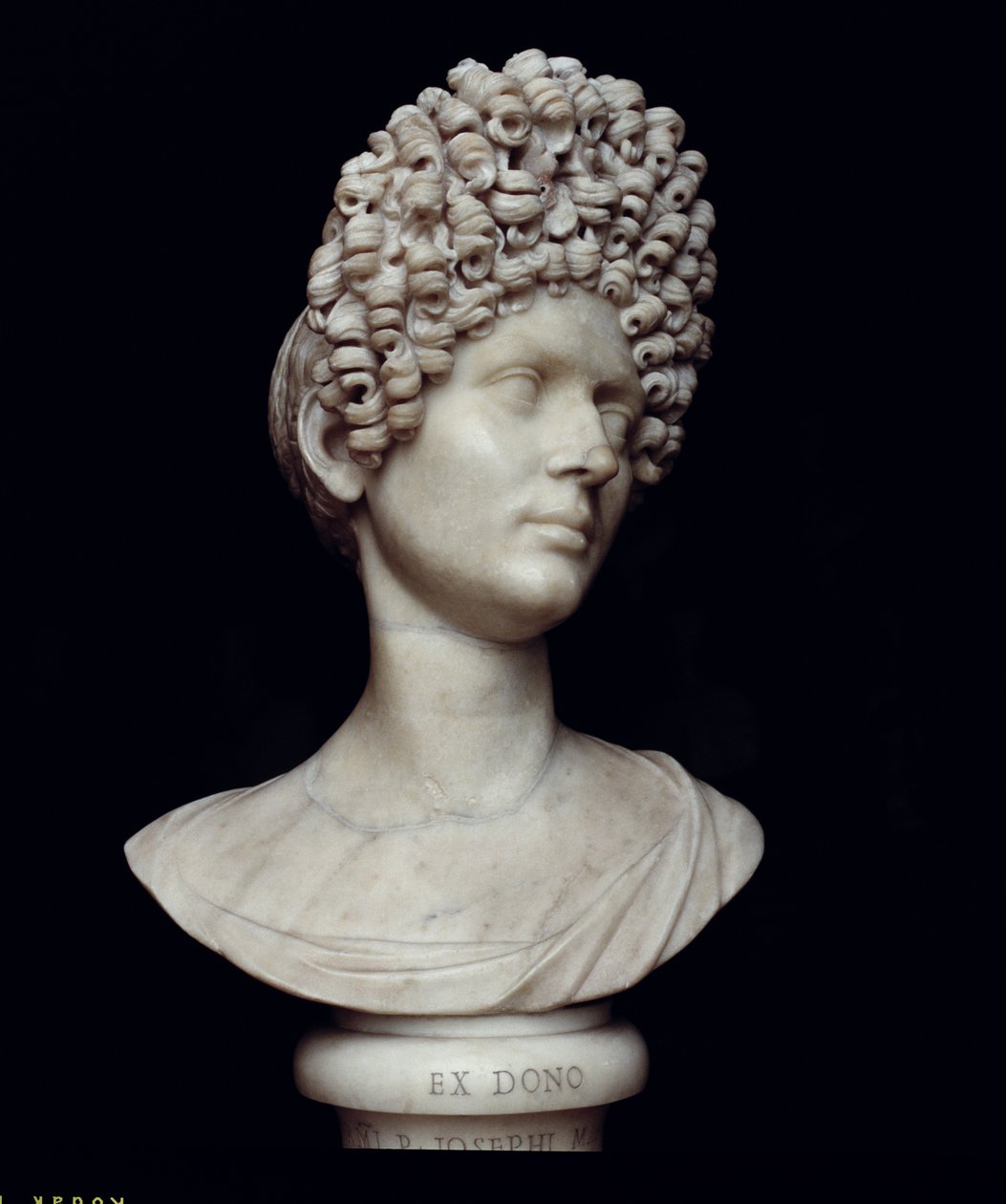 Portrait bust of a Roman woman at the time of Flavius, c.AD 90